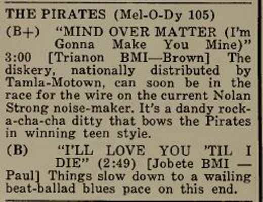 Song Draft – Pick #1 – Mind Over Matter – Nolan Strong and the Diablos ...